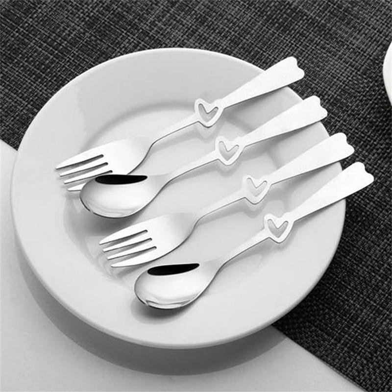 creative cake dessert spoon round spoon Heart-shaped stainless steel ...