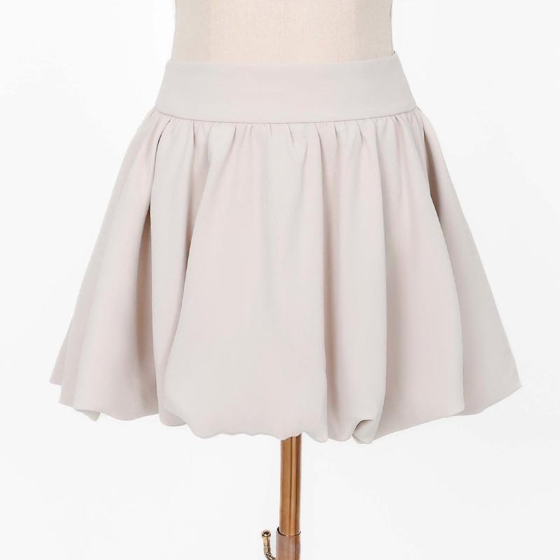 Clarie Co-ord Bubble Skorts V2 in Greige - TikTok Shop Singapore