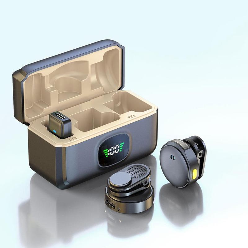 Portable Wireless Lavalier Microphone with Digtal Display Case ...