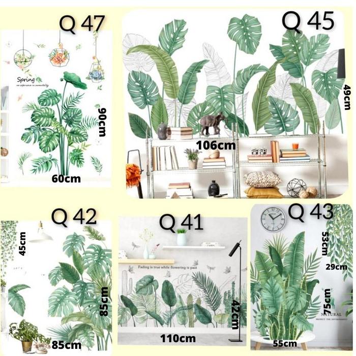 Jual PART 1 STIKER DINDING DAUN STICKER MOTIF POHON DAUN UNTUK DEKORASI ...