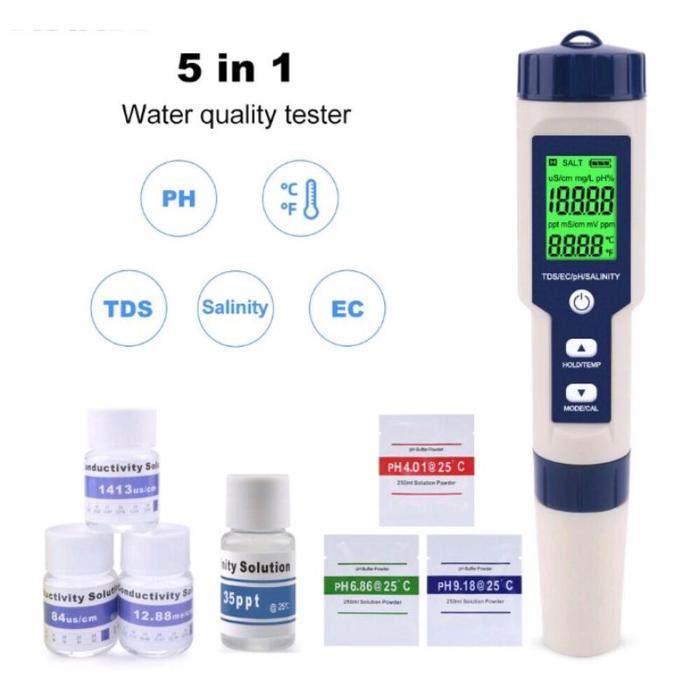 Jual PH METER AIR, TDS METER, EC METER, SUHU DAN SALINITAS AIR DIGITAL ...