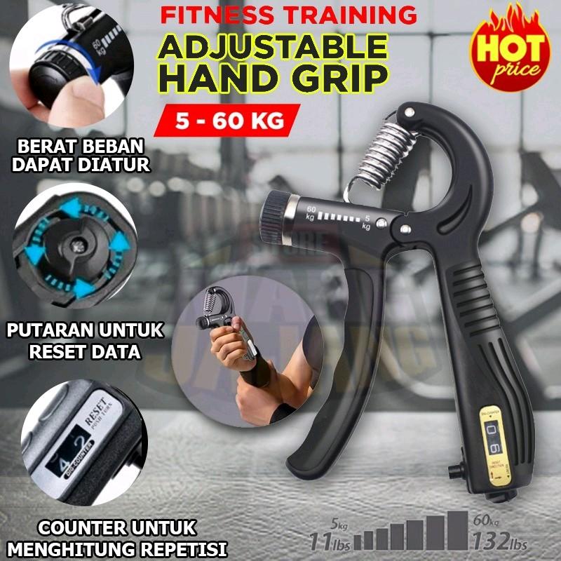 Hand Grip Adjustable Counter 5-60Kg Hand Grip Alat Fitnes Olahraga ...