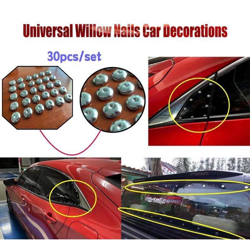 30pc/Set Universal Decal Chrome Valve Bolts Nut Bumper Trim Protector ...