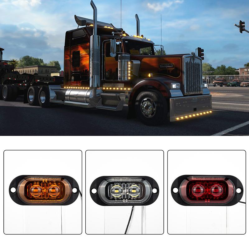 12V 24V Truck LED Side Marker Light Car Trailer DOT E8 Mark Reflector ...