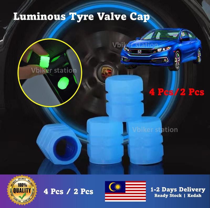 4pcs Luminous Car Cap / Motorcycle / Bicycle Rubber Tyre Tayar - TikTok ...
