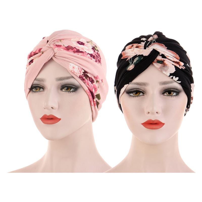 Scarf Cap Turbano for Women Muslim 58x14cm Black 2 Pcs - TikTok Shop ...