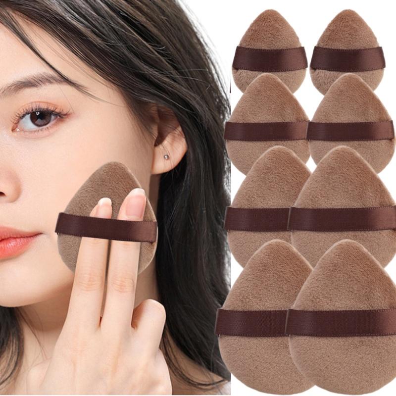 1/5pcs Water Droplets Brown Powder Puff Women Mini Face Makeup - TikTok ...