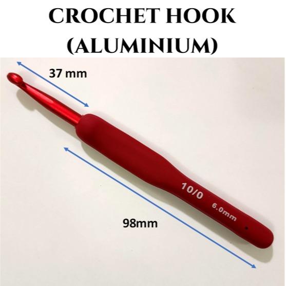 1pc Jarum Kait | 1pc Premium Aluminium Crochet Hook size 2mm-6mm ...