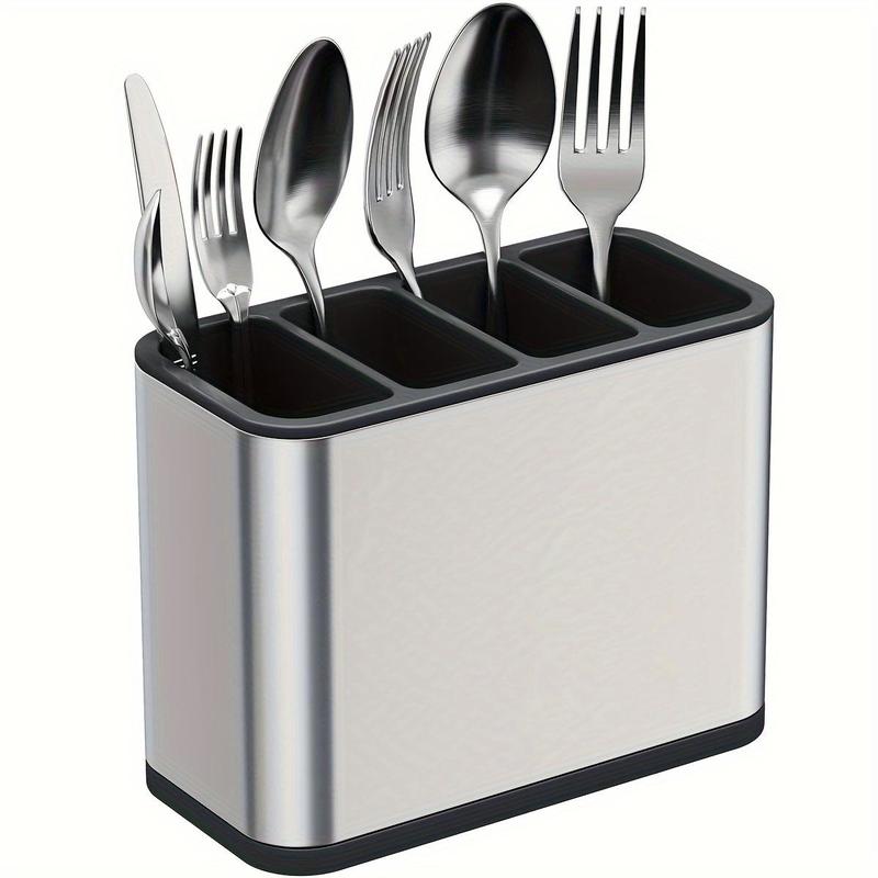 Stainless Steel Cutlery Storage Box, 1 Count Multi-functional Cutlery ...