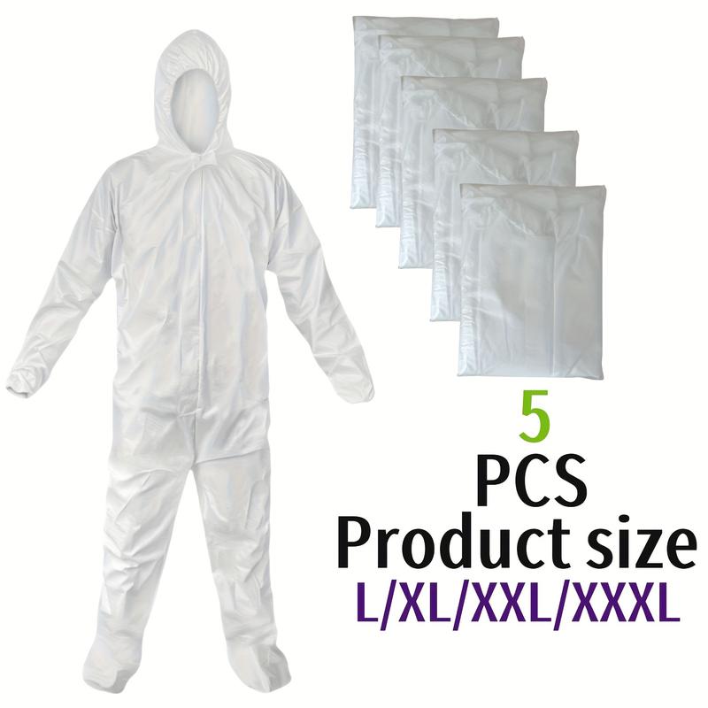 5pcs Disposable Coveralls Set - 55gsm SF Micro Breathable Non-Woven ...
