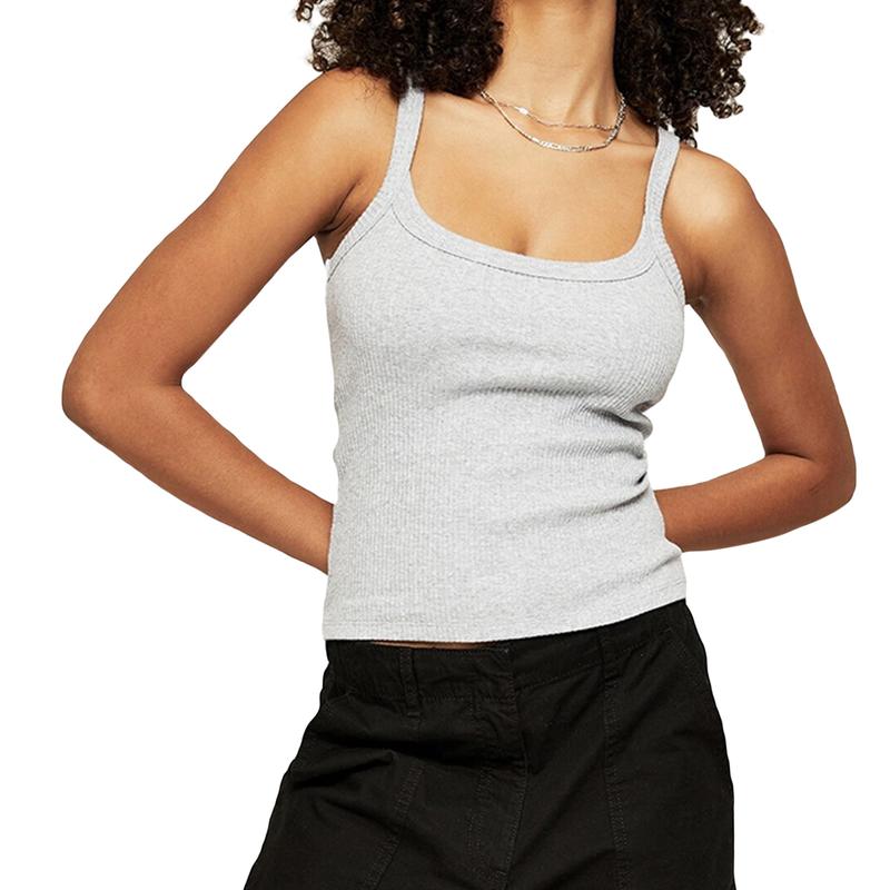 Women´s Solid Color Tank Tops, Basic Sleeveless Scoop Neck Slim ...