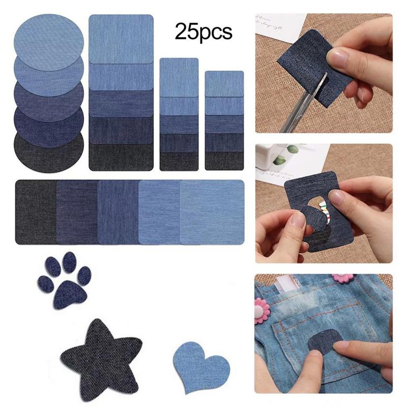 loausyan- Denim Iron-on Patches Rectangular Sewing Patch Kit - TikTok ...