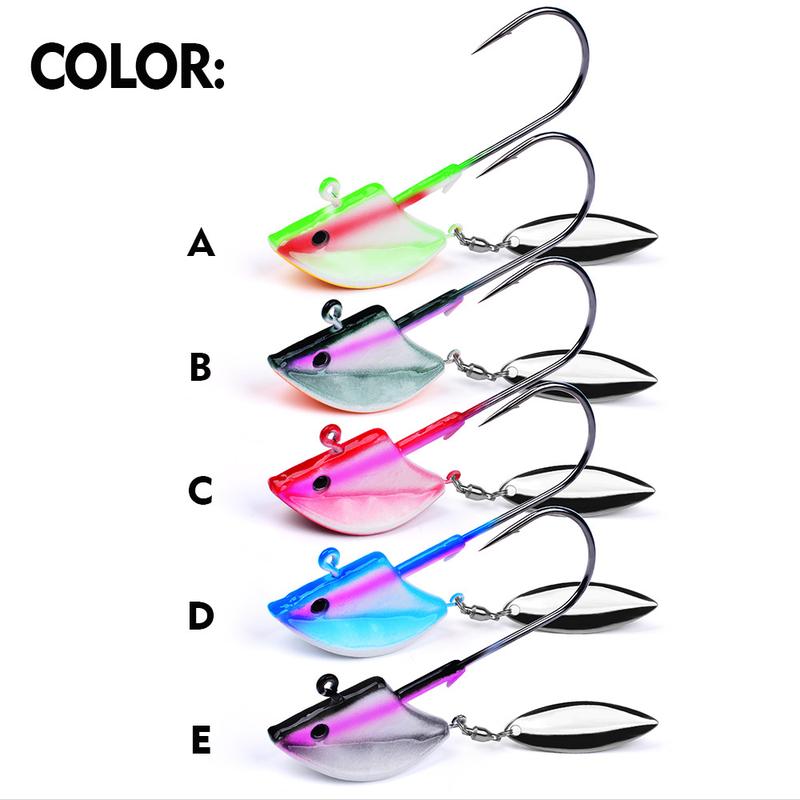 5pcs Jig Head Hook Anti-Snagging Lure Hook JIG Soft Worm Hoo - TikTok ...