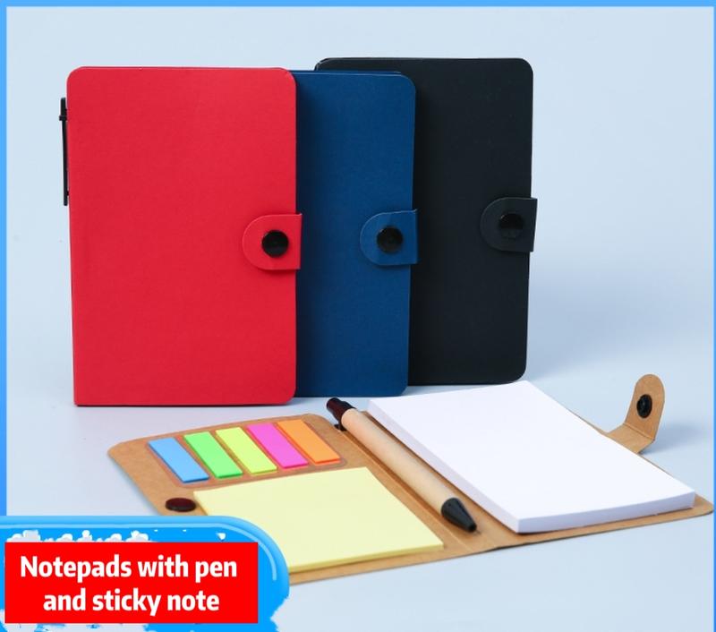 Notepad & Pen Sticky note Set - Index Flag Page Markers, Sticky ...