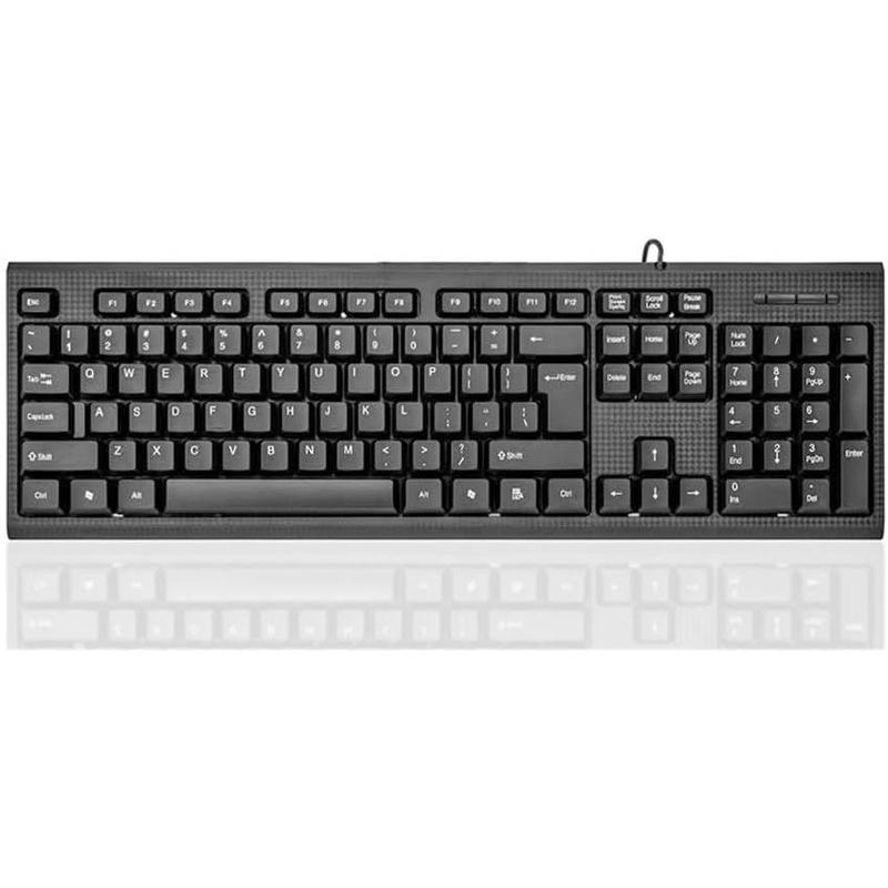 Wired Computer Keyboard, Plug Play USB, Large Number Pad, LED ...
