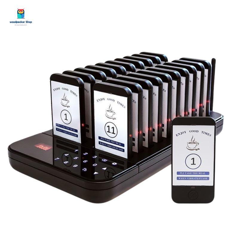 Pager 1 Keypad Transmitter with 16 Pagers Restaurant Pager Wireless ...