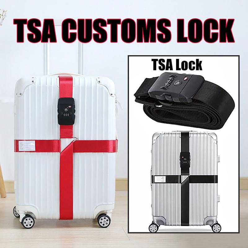 TSA Customs Lock Luggage Strap with Password Adjustable Cros - TikTok ...