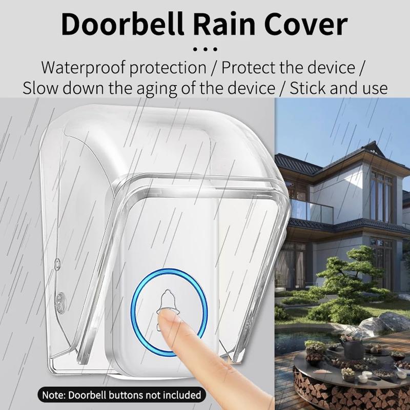 Wireless Doorbell Cover Outdoor Waterproof Call Cover Transparent ...