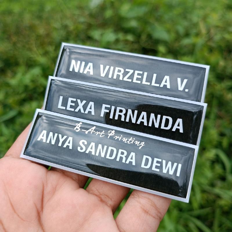 Name Tag 8x2,5 cm Papan Nama Nama Dada POLRI TNI PDU PDH BHAYANGKARA ...