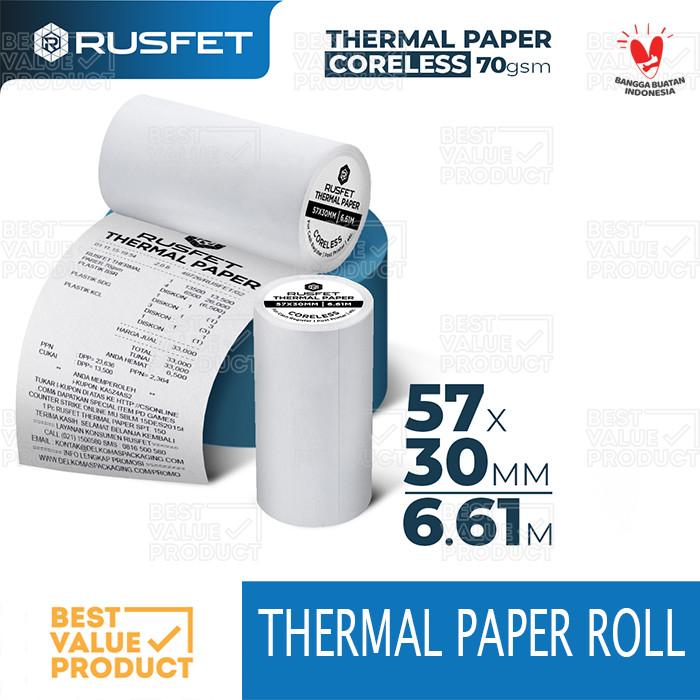 Thermal PAPER ROLL 57x30 / Kertas Termal 57 x 30 Coreless - Shop ...