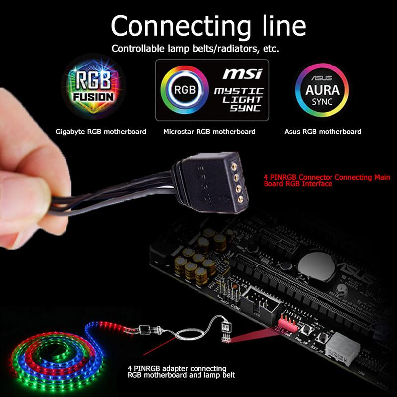 12V 4Pin/5V 3Pin RGB Connector Cable for Giga/Microstar/A-su - TikTok ...