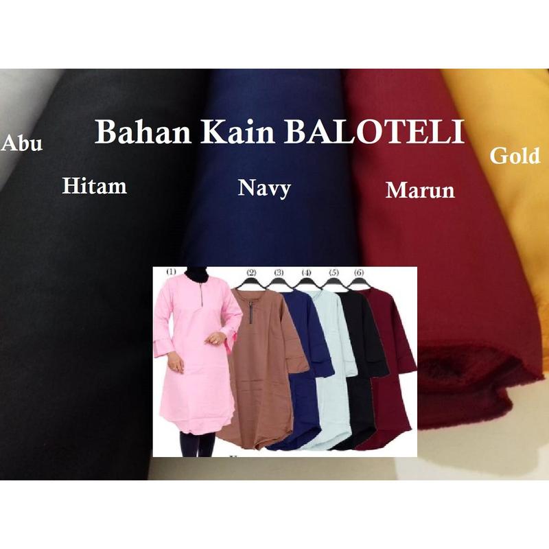 [1 m] MURAH- Bahan Kain Balotelli Polos Meteran Harga Eceran untuk ...