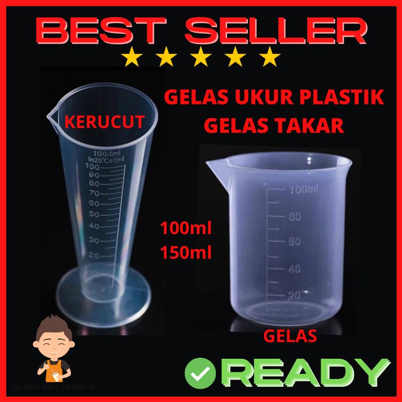 Gelas Takar Ukur 100ML 150ml Plastik Bening Transparan Measuring - Shop ...