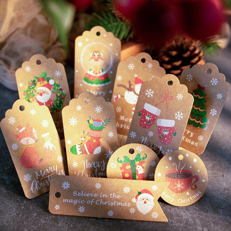 1 Set Christmas Themed Gift Tags Foldable Paper Present Wrapping ...