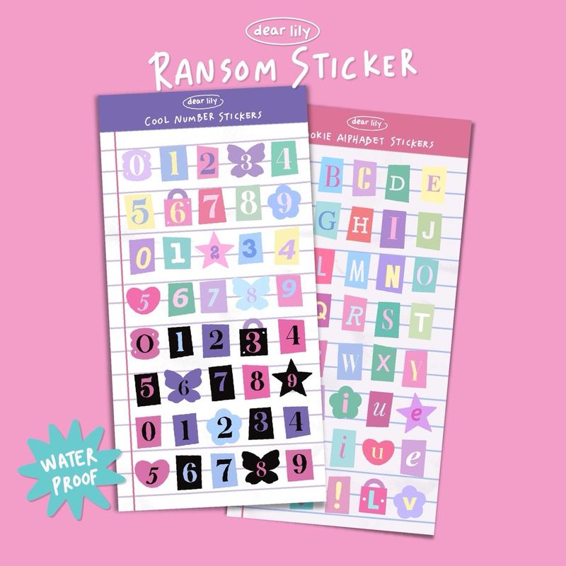 Dear lily - SET Ransom sticker / Bundle alphabet number ransom - Shop ...