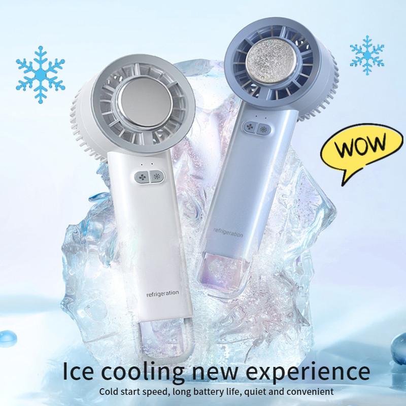 2024 handheld portable ice pack cooling fan desktop kecil mini - TikTok ...