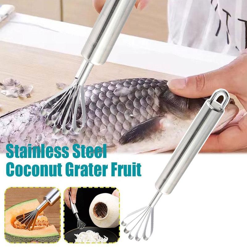 Stainless Steel Coconut Grater Fish Scale Planer Shaving Fruit - TikTok ...