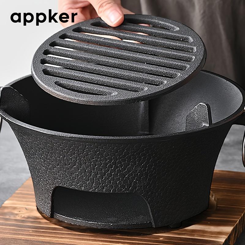 Dapur Arang Besi Tuang, APPKER, Gril Pemanas Barbeku Bulat Pelbagai ...