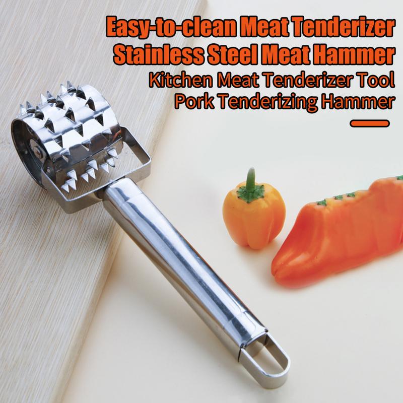 【QL】 Seasoning Absorption Hammer Rolling Meat Tenderizer Stainless ...
