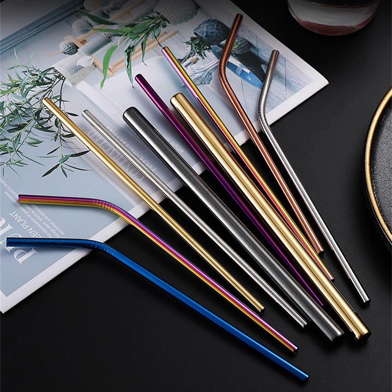 304 Stainless Steel Straw Set Colored Metal Straw Restaurant - TikTok ...