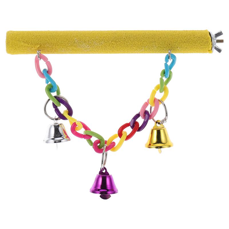 Parrot Standing on The Bar Pole Wooden Perch Toy Bird Cages 19.5X15.5CM ...