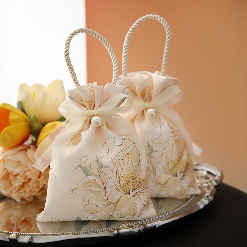 10PCS Beg Hadiah Gula-Gula Perkahwinan – Beg Kain Bunga Mewa - TikTok ...