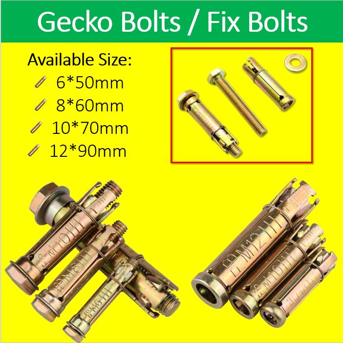 Mago Gecko Bolts 6-8-10-12mm Gecko Bolts / Fix Bolts Heavy Duty - TikTok Shop Philippines
