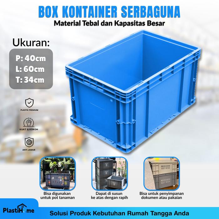 Promo PlastiHome Kotak Penyimpanan Plastik 60×40×34cm Kotak Logistik ...