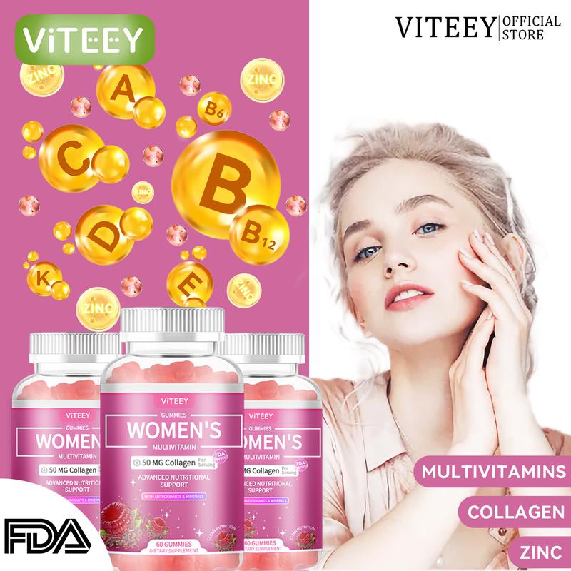 Viteey Women's Multivitamin Gummies with Glutathione & Collagen ...