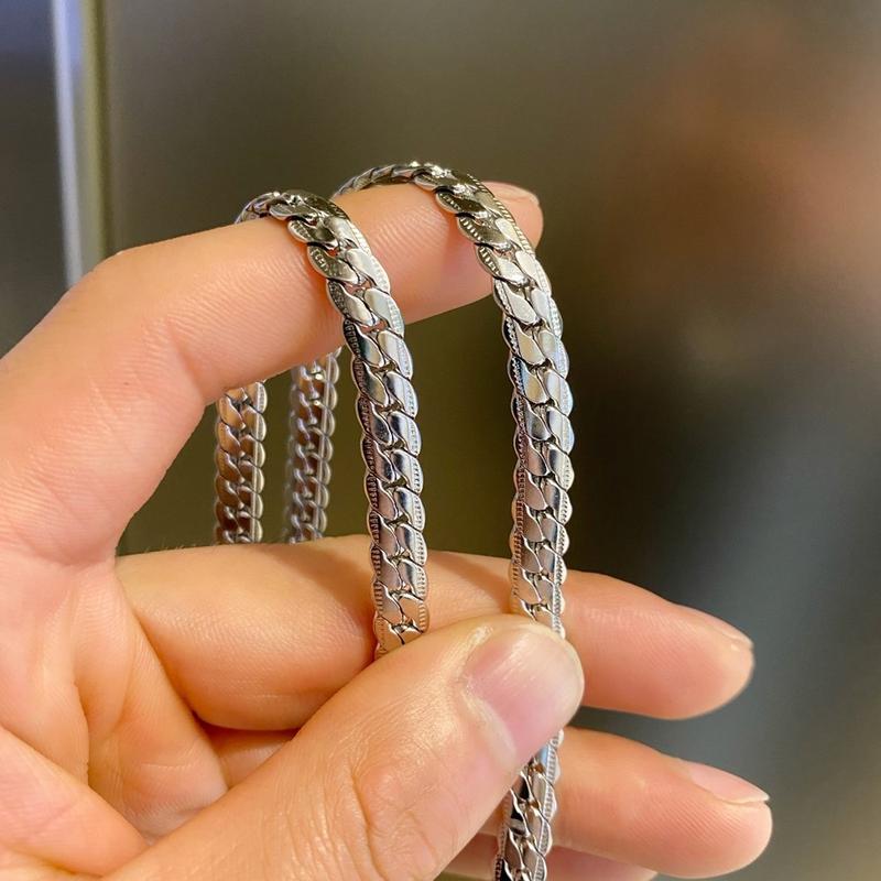 Kalung Perak Fesyen Ringkas, Set Barang Kemas Perak, Kalung dan Gelang ...