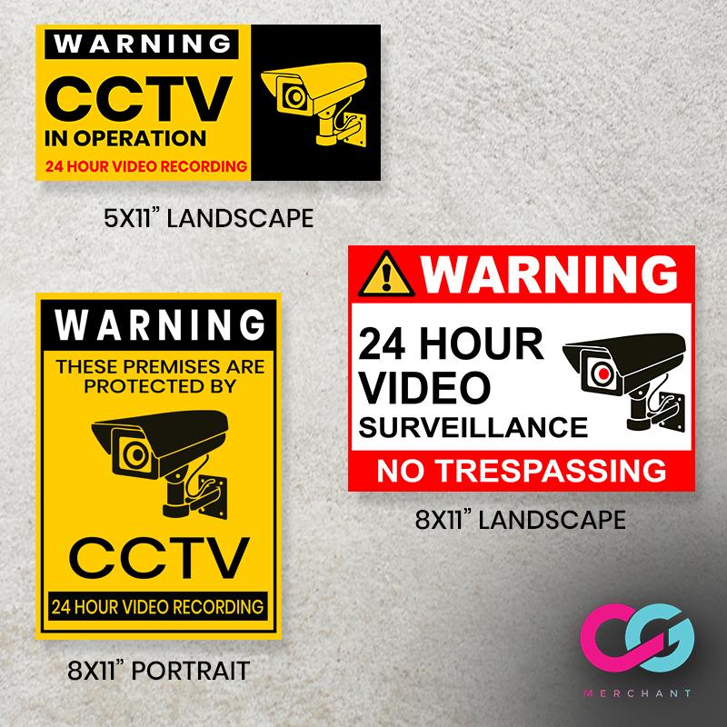 Customized cctv signage, vinyl sticker, PVC type and 3mm Sintraboard ...