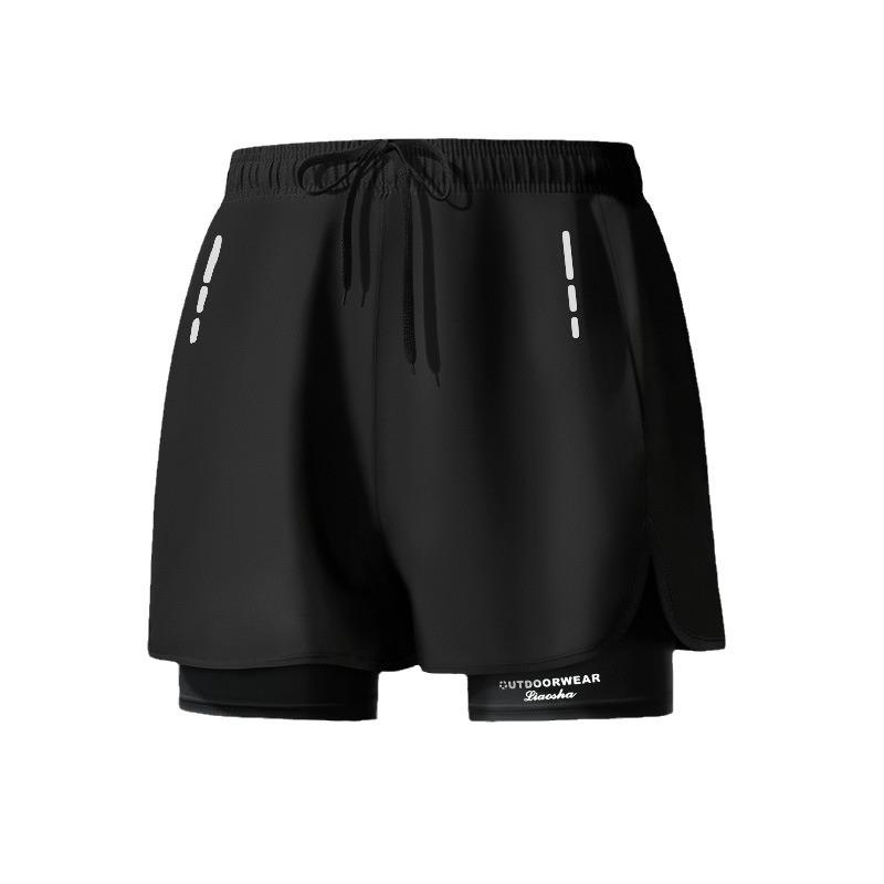 Popular Swimming Trunks Sports Pants Double Layer Men's Running ...