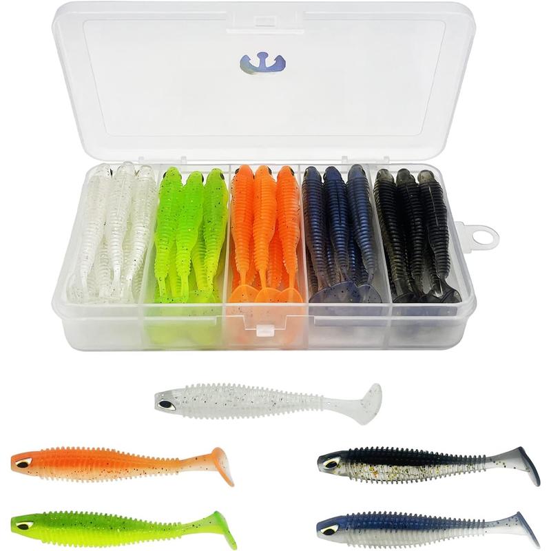 Soft Fishing Lures, 6.5cm/8cm Paddle Tail Swimbaits Soft Plastic Lures ...