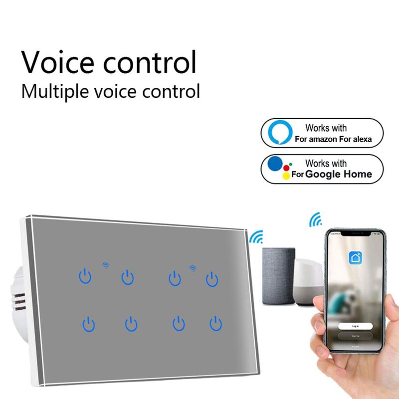 Smart Switch Panel WiFi Touch Switch for Tuya App Remote Control ...