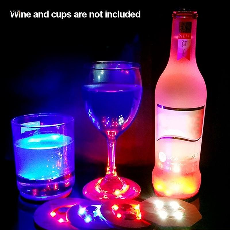 Coaster Bercahaya, Trend 1PC, 4LED, Cawan Jelas, Pelekat Sendiri ...