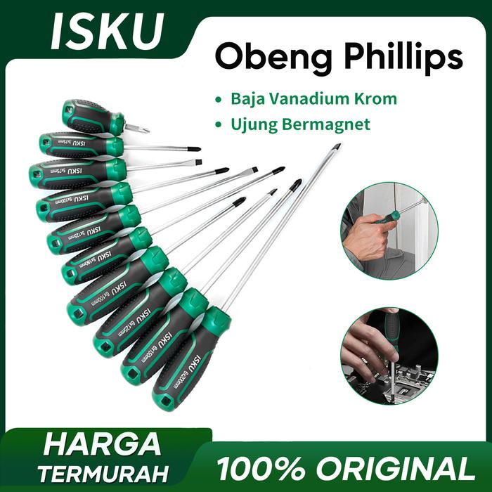 Promo ISKU Obeng Plus Minus Magnet/Screwdriver Sets Alat Perkakas obeng ...