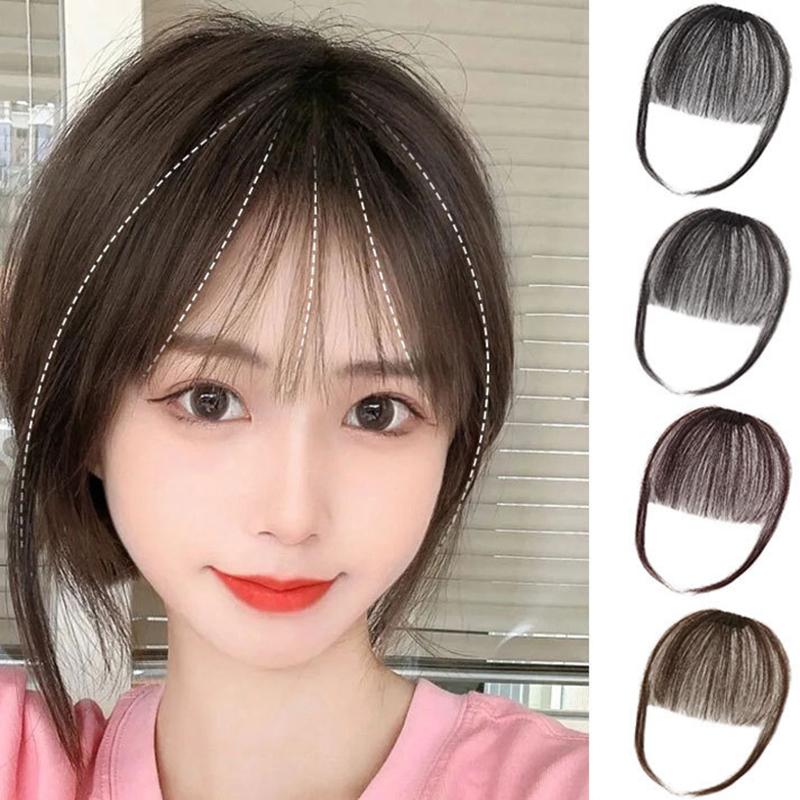 Fake Invisible Synthetic Bangs Front Fringes Clip In Hair Pieces ...