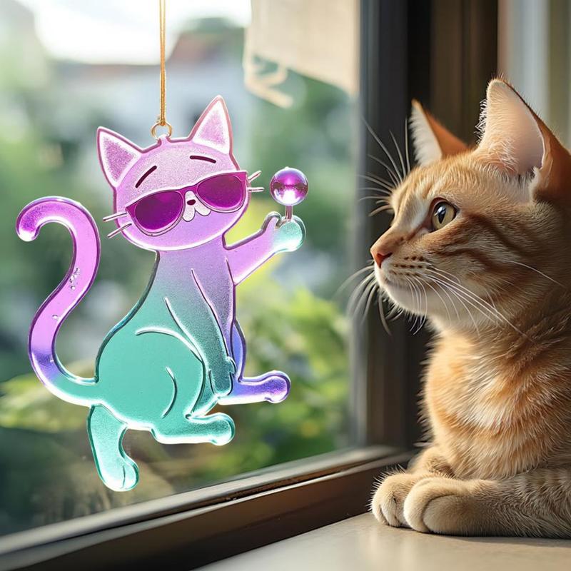 aturisee- Summer Cat Ornaments Colorful Cat Hanging Decorations ...