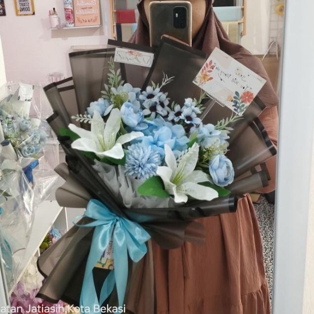Jual BISA DIKIRIM HARI INI BUKET BUNGA BIRU SOFT BUKET LAMARAN BUKET ...
