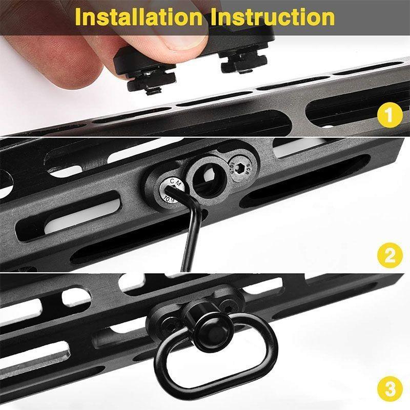 QD Sling Swivel Mount Dengan Push Button Sling Swivel Tactical Quick ...